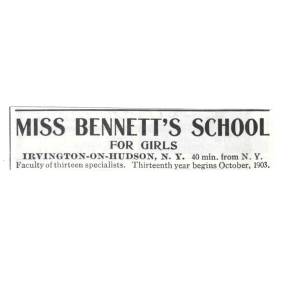 None | Other | Miss Bennetts School For Girls Irvingtononhudson Ny 93 ...